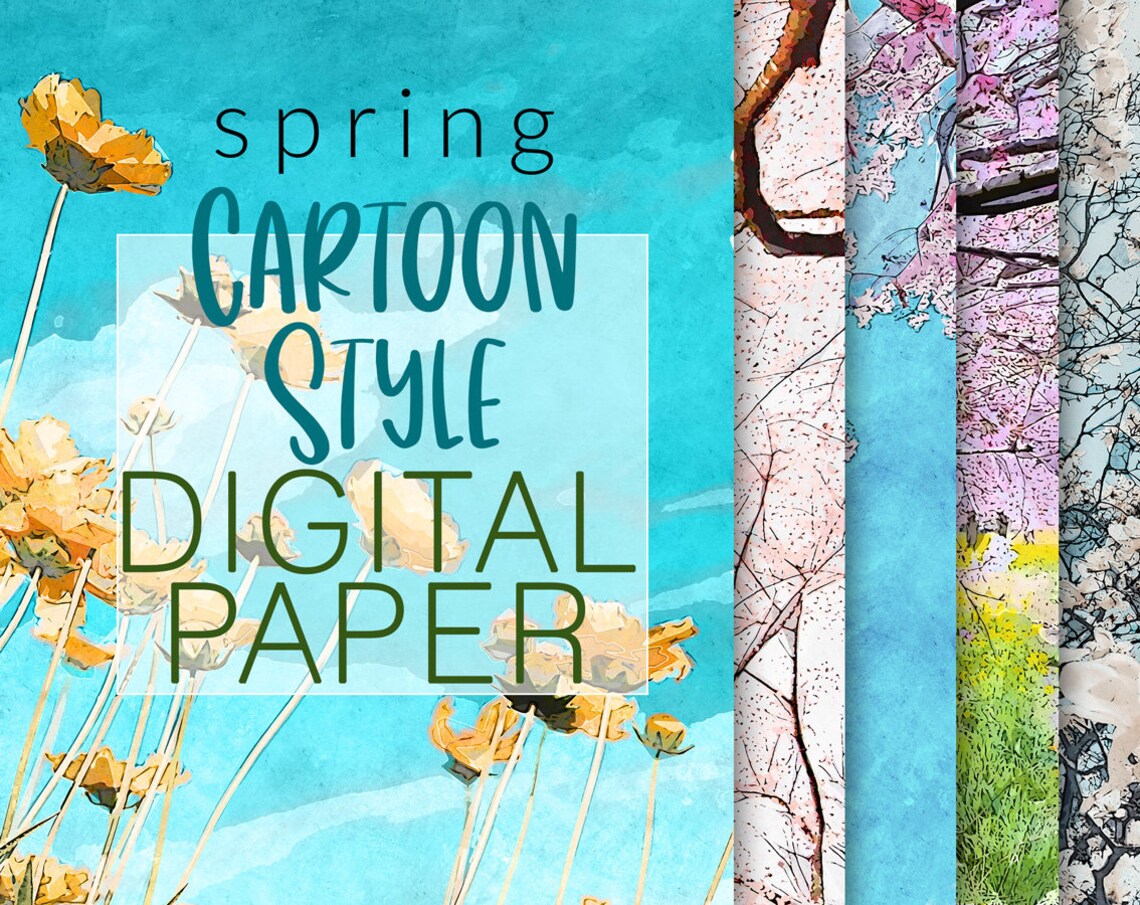 12 JPG Digital Textures Cartoon Style Backgrounds Instant | Etsy