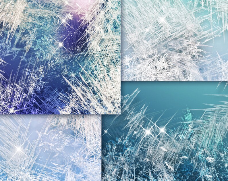 12 Winter Digital Paper, Frosted Background, Frost Digital Textures ...