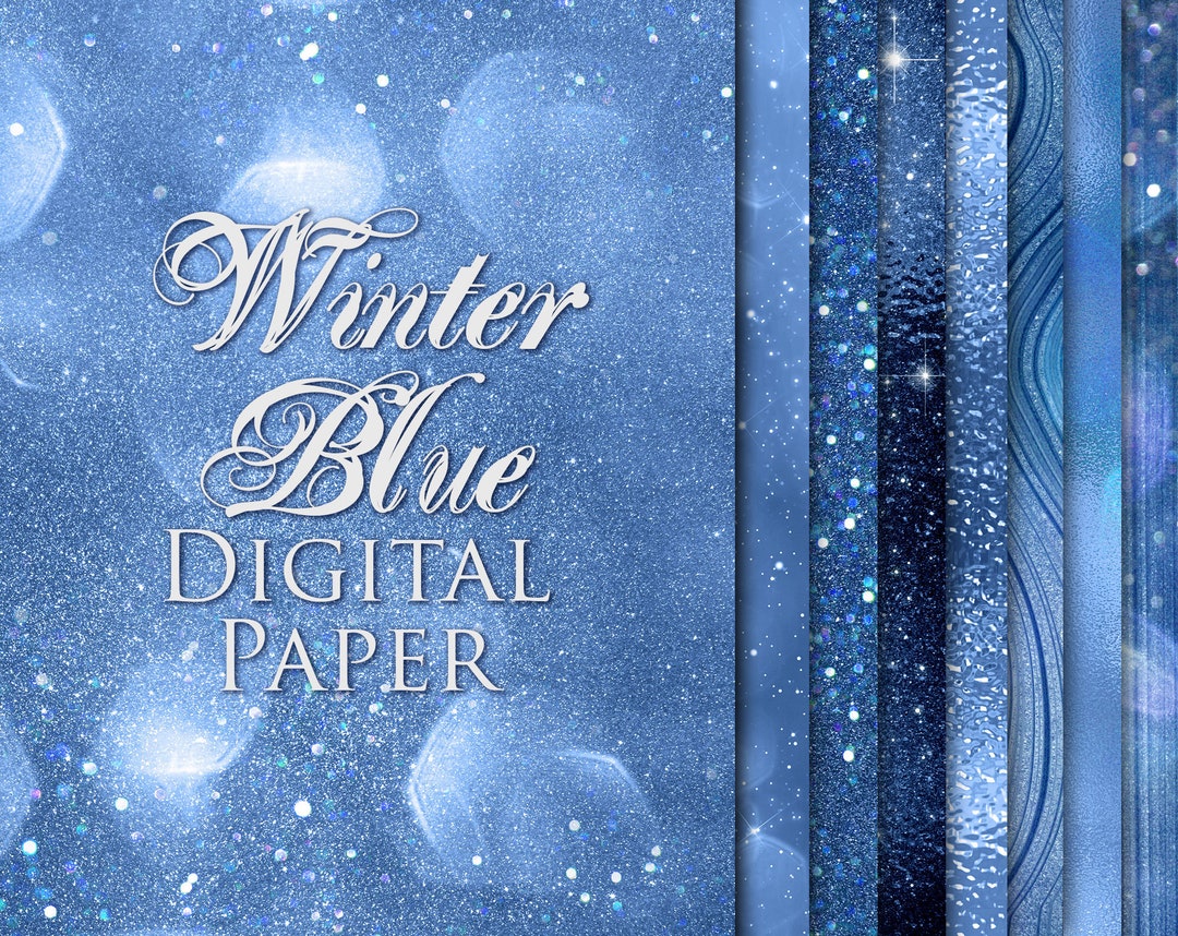 12 Winter Blue Digital Paper, Abstract Background, Digital Textures ...