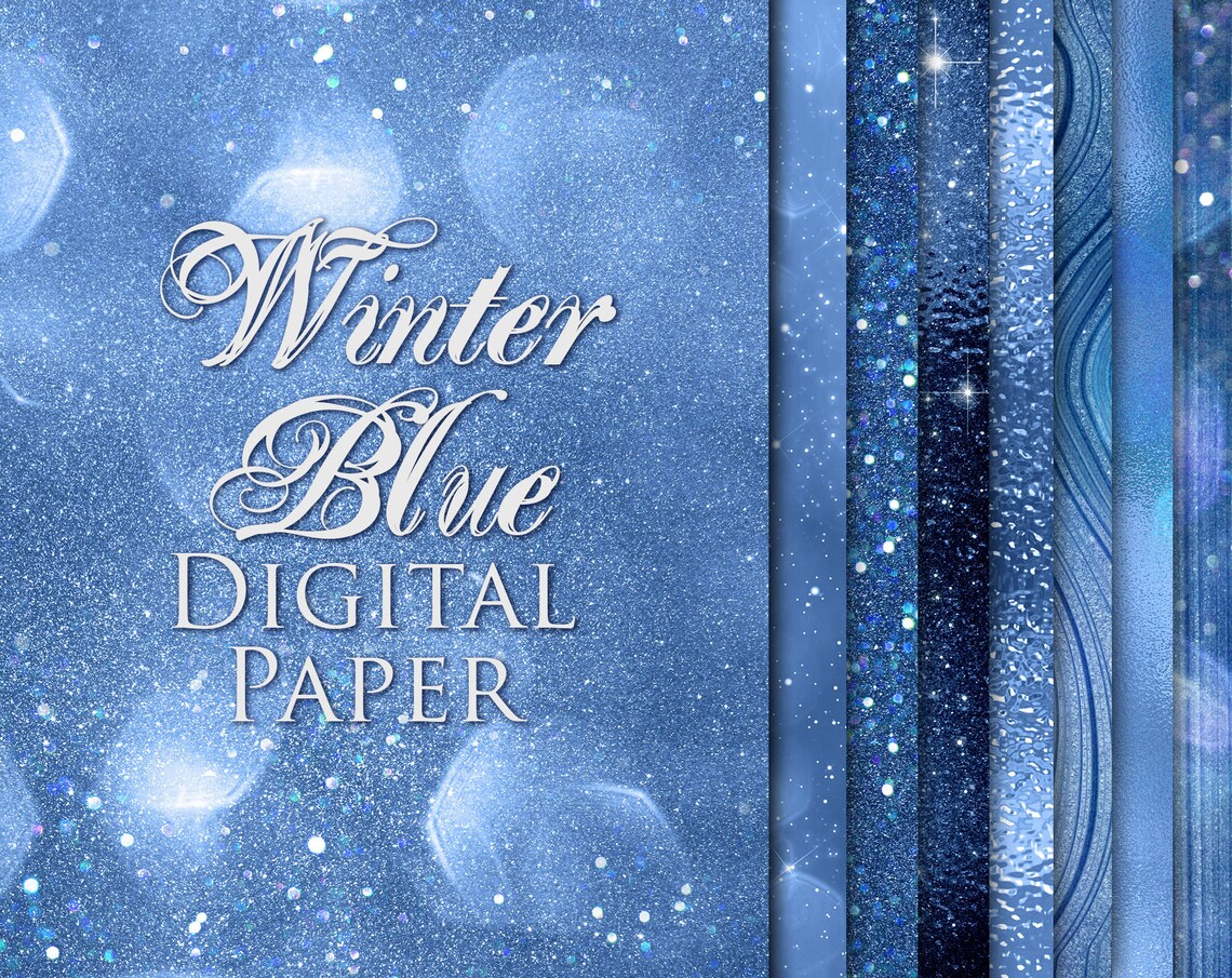 12 Winter Blue Digital Paper Abstract Background Digital - Etsy