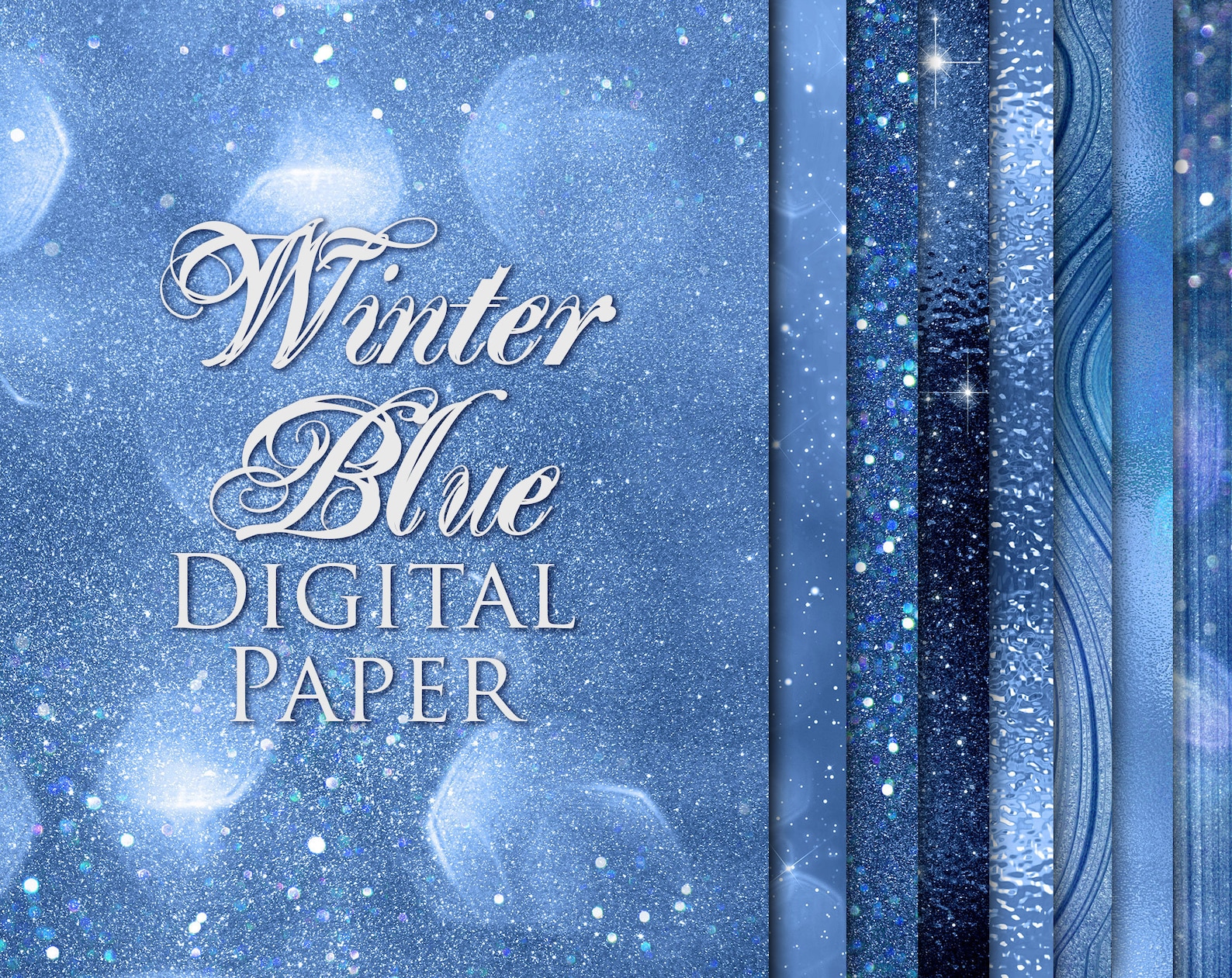 12 Winter Blue Digital Paper Abstract Background Digital | Etsy
