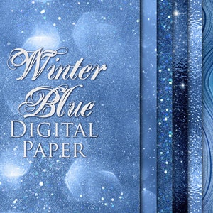 12 Winter Blue Digital Paper, Abstract Background, Digital Textures ...