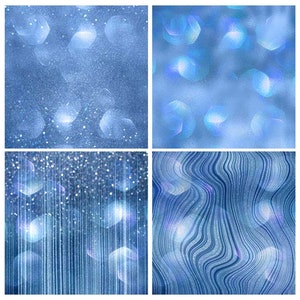 12 Winter Blue Digital Paper, Abstract Background, Digital Textures ...