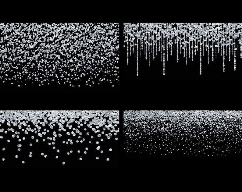 16 Silver Foil borders Overlay Digital pack Instant | Etsy