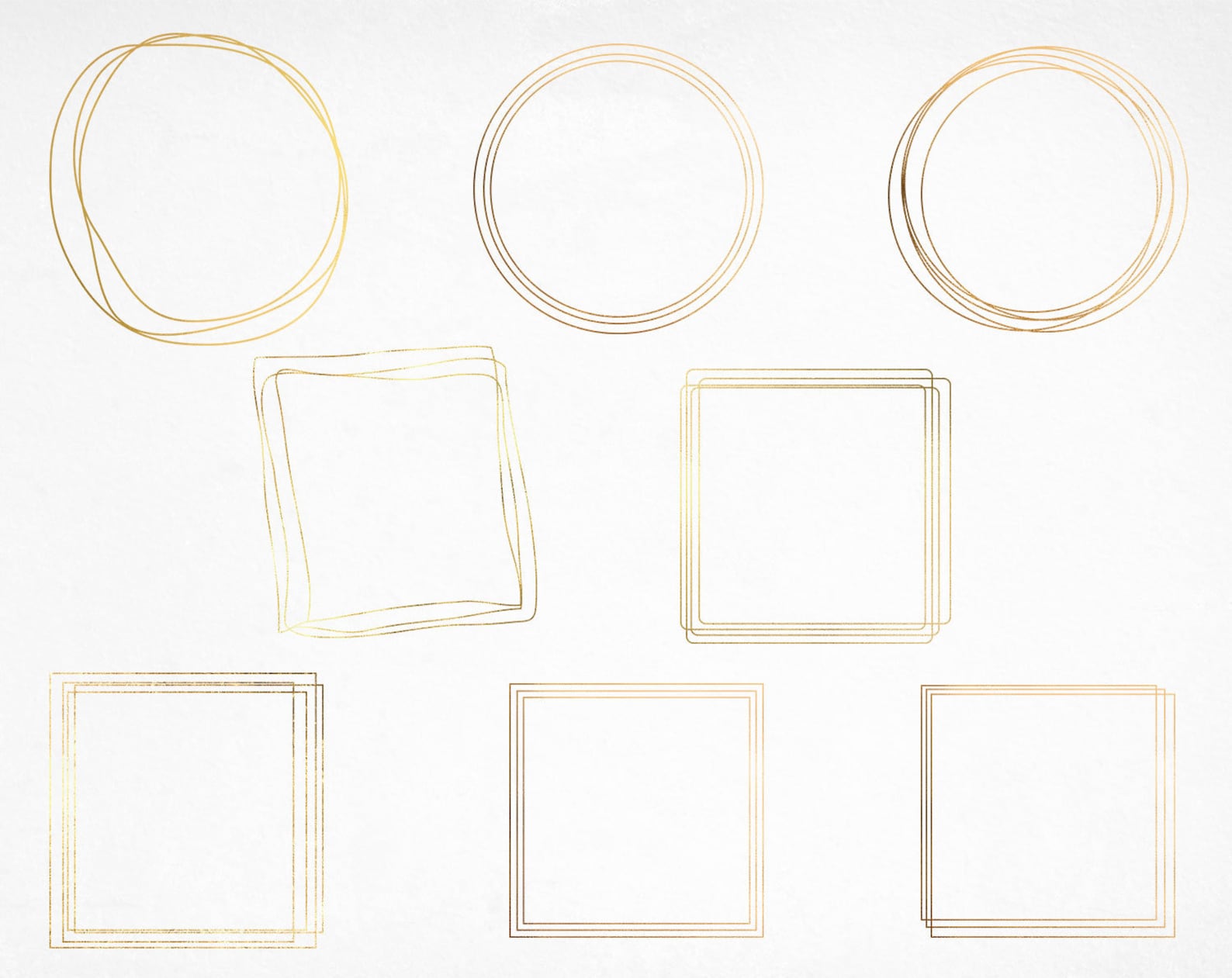 Golden Frames Digital Pack Instant Download Design Elements | Etsy