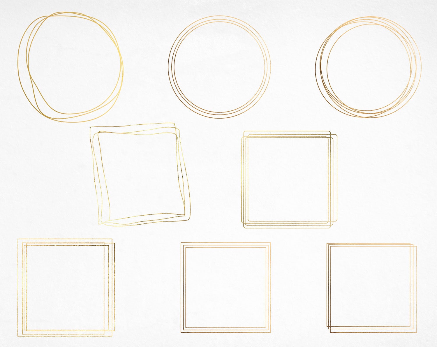 Golden Frames Digital Pack Instant Download Design Elements - Etsy