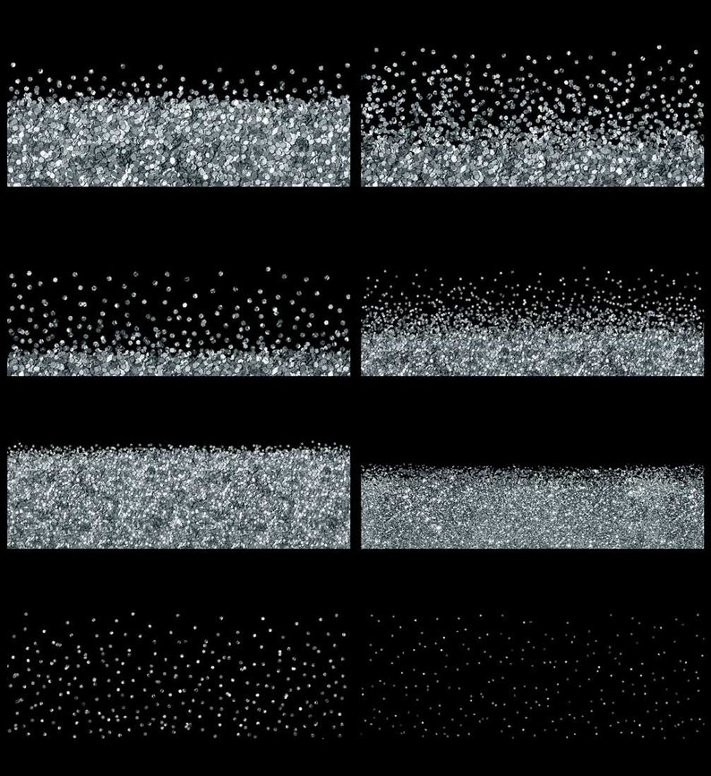 16 Silver Glitter Borders Border Overlays Digital Files - Etsy