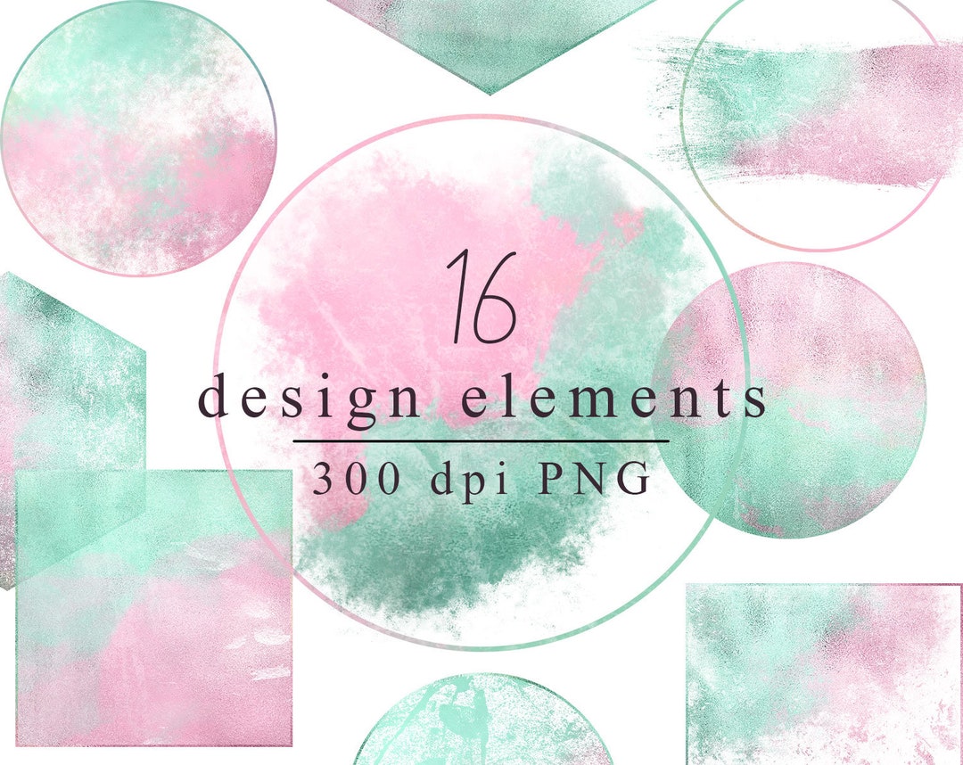 16 Digital Shapes Clipart, Circles, Squares, Logo Element, Instant ...