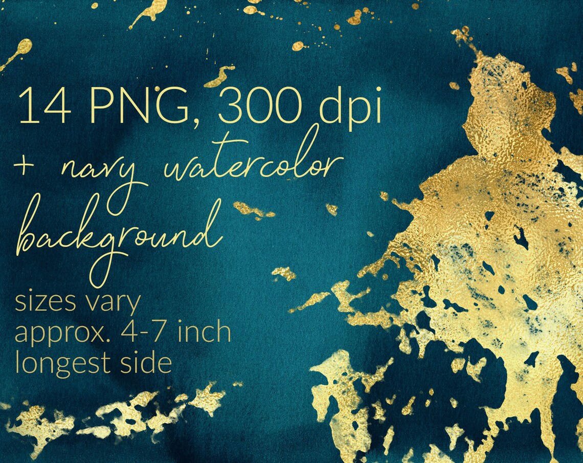 14 Golden Splashes Digital Pack Instant Download Gold Design | Etsy