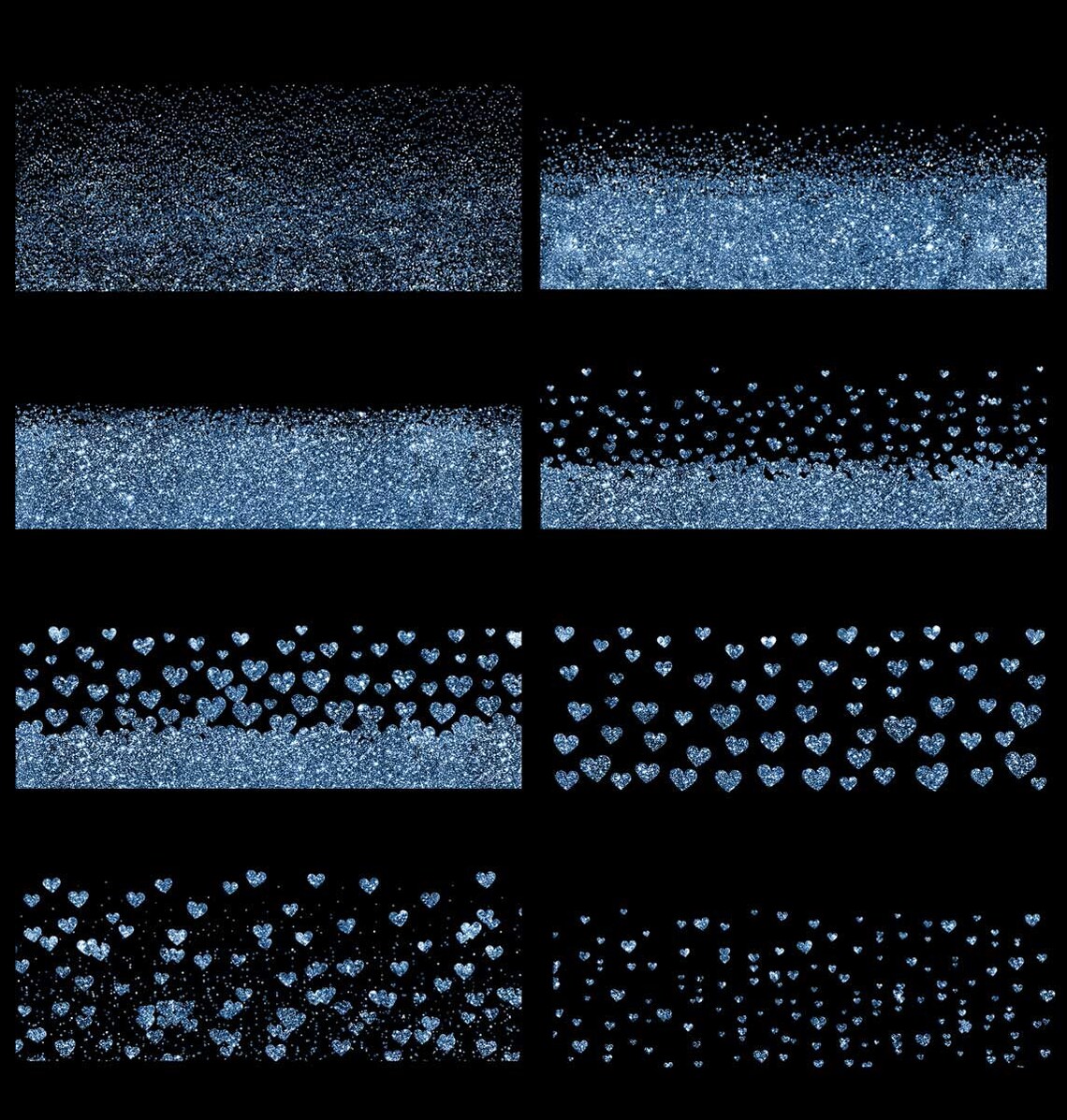 16 Blue Glitter Borders Border Overlays Digital Files - Etsy