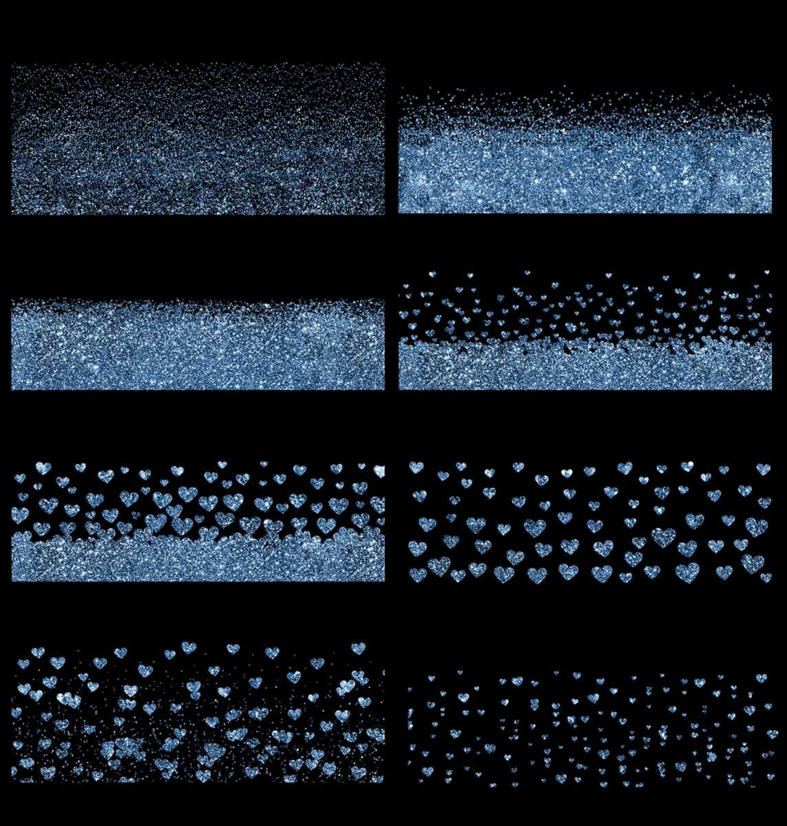 16 Blue Glitter Borders Border Overlays Digital Files - Etsy