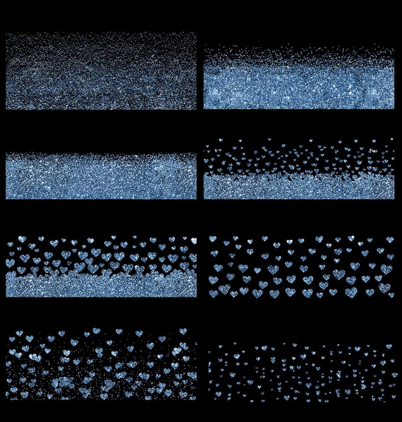 16 Blue Glitter Borders Border Overlays Digital Files - Etsy