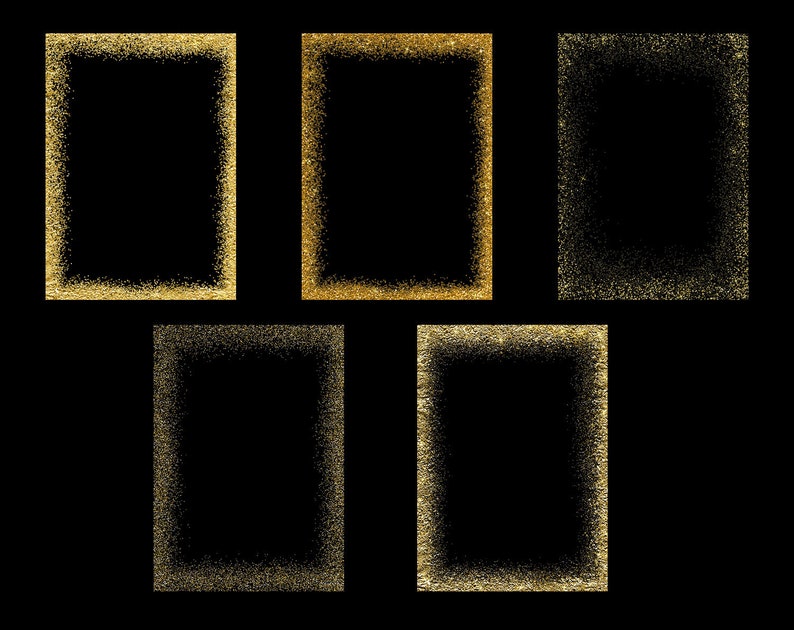 10 Foil and Glitter Frames Gold Ans Silver Frames Digital | Etsy