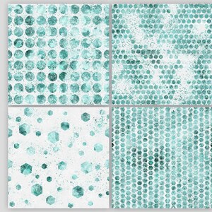 12 Mint Green Watercolor Seamless Backgrounds, Instant Download ...