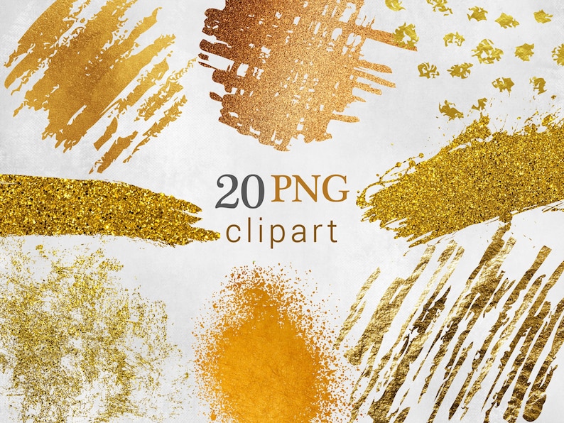 Golden Elements Digital Pack, Instant Download, Gold Design Elements ...