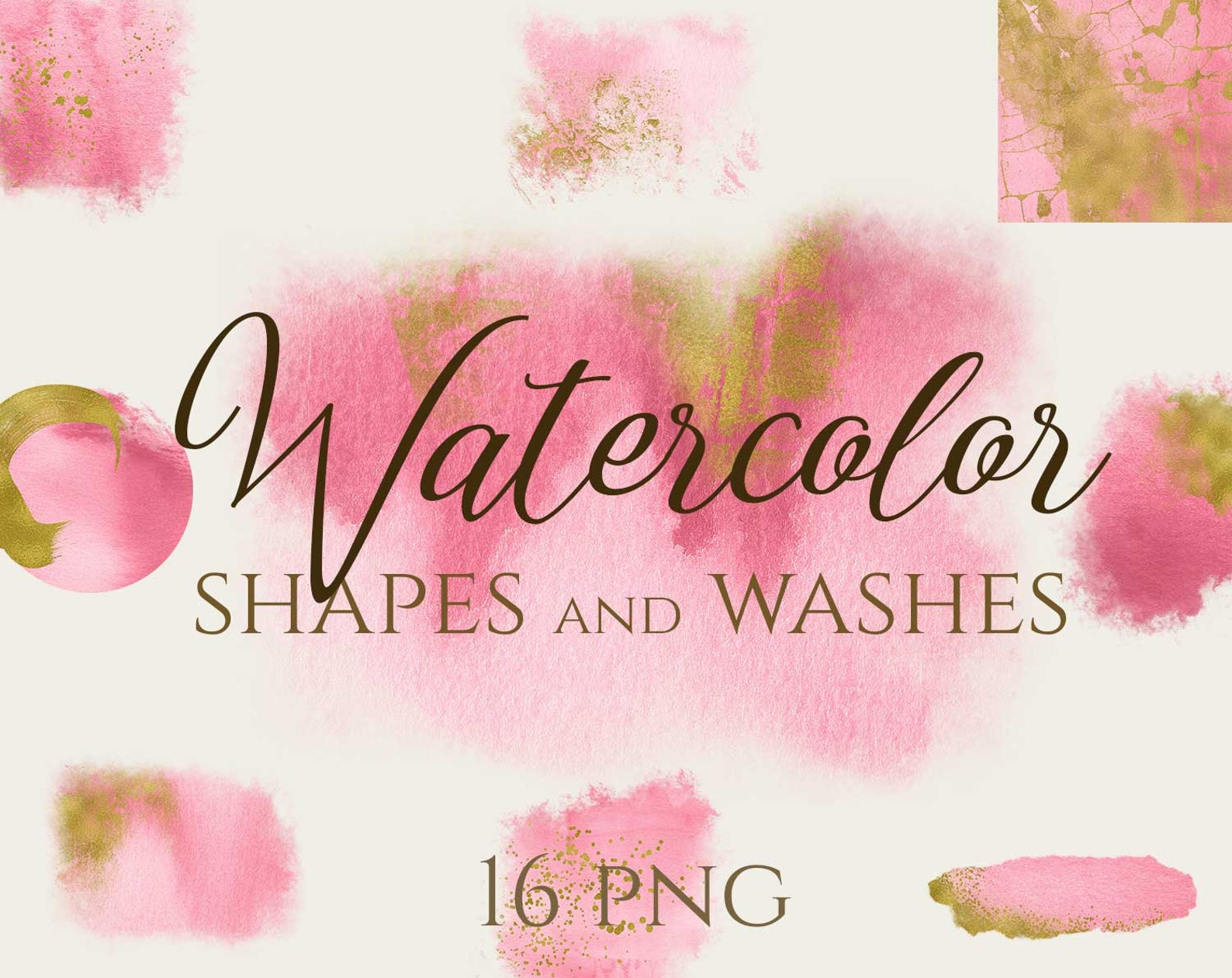 16 Digital Watercolor Shapes and Washes Circle and Square - Etsy