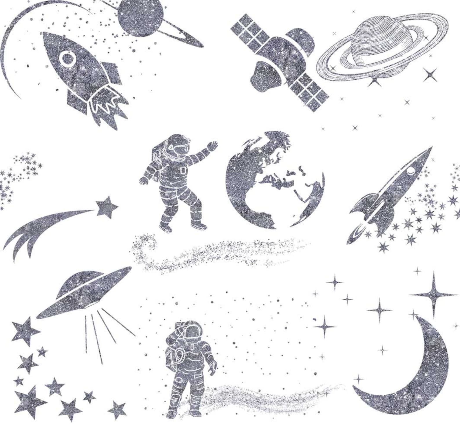 27 PNG Silver Glitter Space Clipart Glitter Stars Instant - Etsy