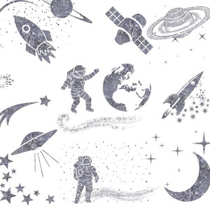 27 PNG Silver Glitter Space Clipart, Glitter Stars, Instant Download ...