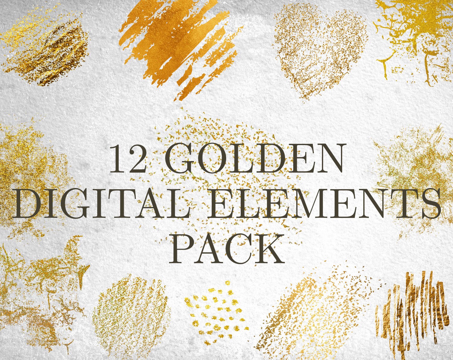Golden Elements Digital Pack Instant Download Gold Design - Etsy
