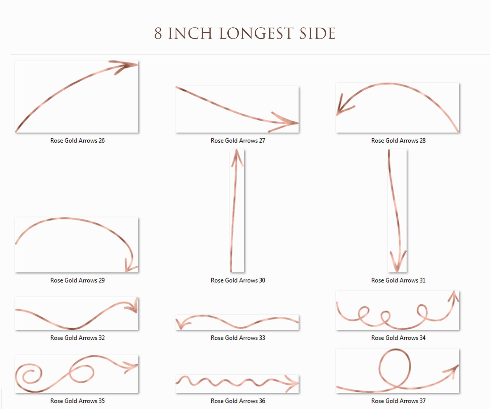 42 PNG Digital Rose Gold Arrows Clip Art Simple Curly - Etsy