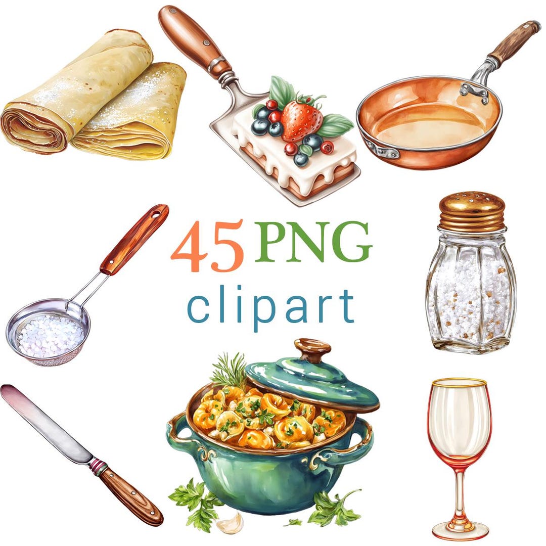Cooking Clipart Set: Kitchen Tools PNG Images (transparent Background ...