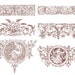 16 PNG Rose Gold Glitter Vintage Dividers, Digital Pack, Instant ...