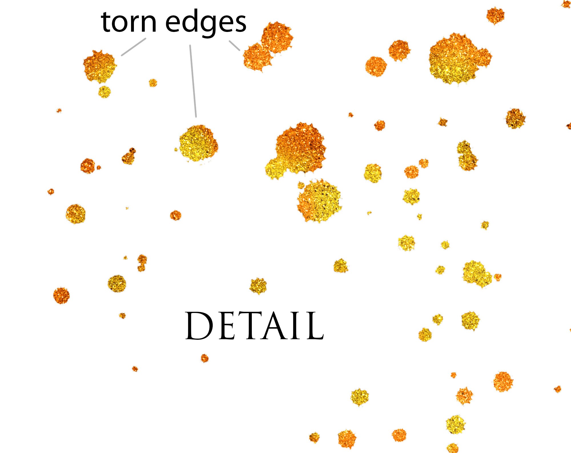 16 PNG Digital Yellow Paint Splatters Yellow Orange Glitter - Etsy