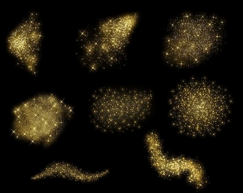16 PNG Digital Gold Dust Instant Download Design Elements | Etsy