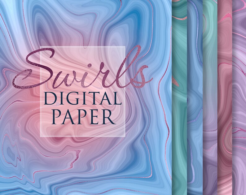 12 Digital Abstract Swirl Papers Abstract Background Ombre | Etsy