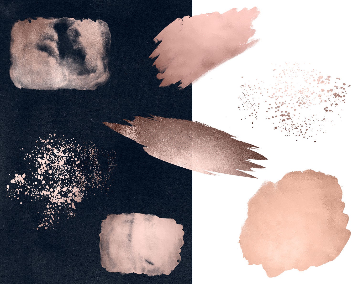 14 Rose Gold Brush Strokes Digital Files Instant Download - Etsy