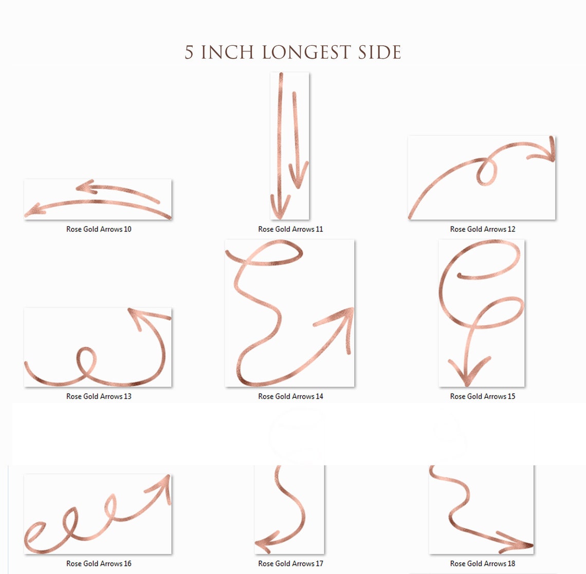42 PNG Digital Rose Gold Arrows Clip Art Simple Curly - Etsy