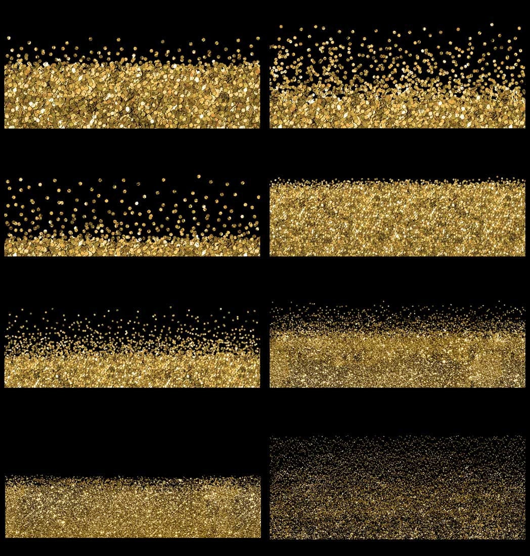 16 Gold Glitter Borders, Border Overlays, Digital Files, Instant ...