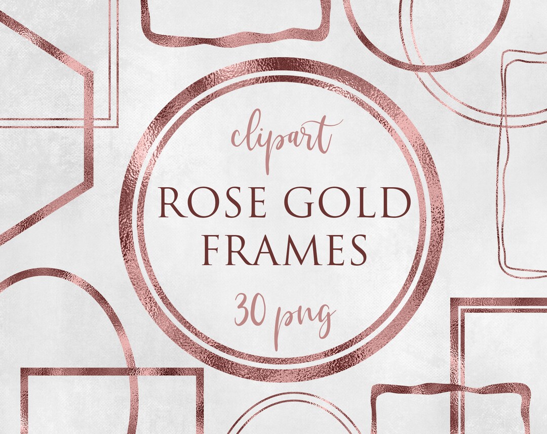 10x3 Pcs Digital Rose Gold Frames, Digital Pack, Instant Download ...