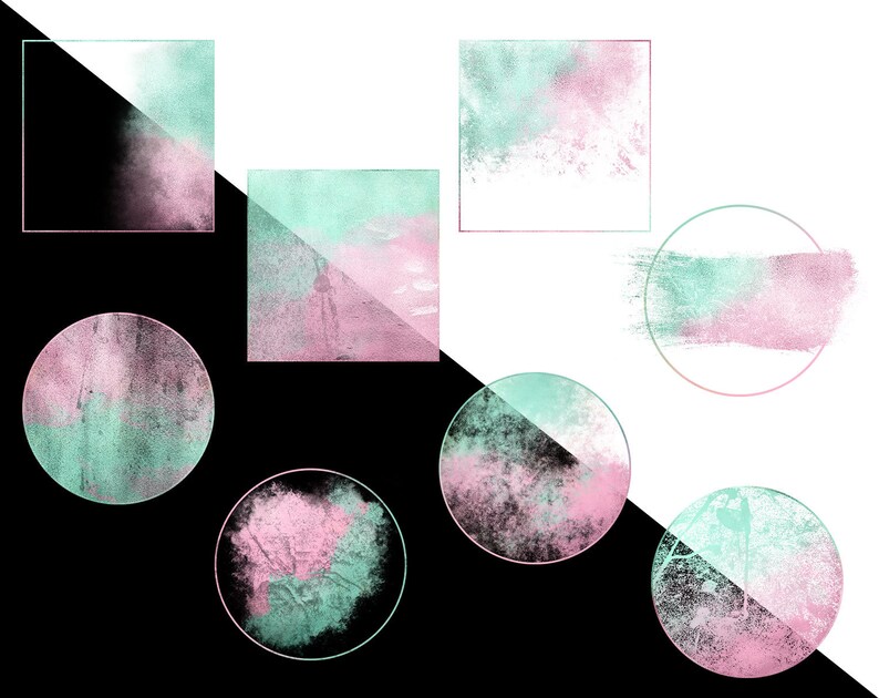 16 Digital Shapes Clipart Circles Squares Logo Element - Etsy