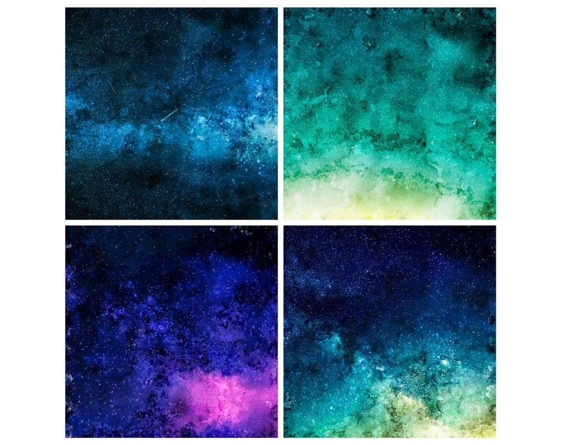 12 Night Sky Watercolor Backgrounds, Instant Download, Digital Files ...