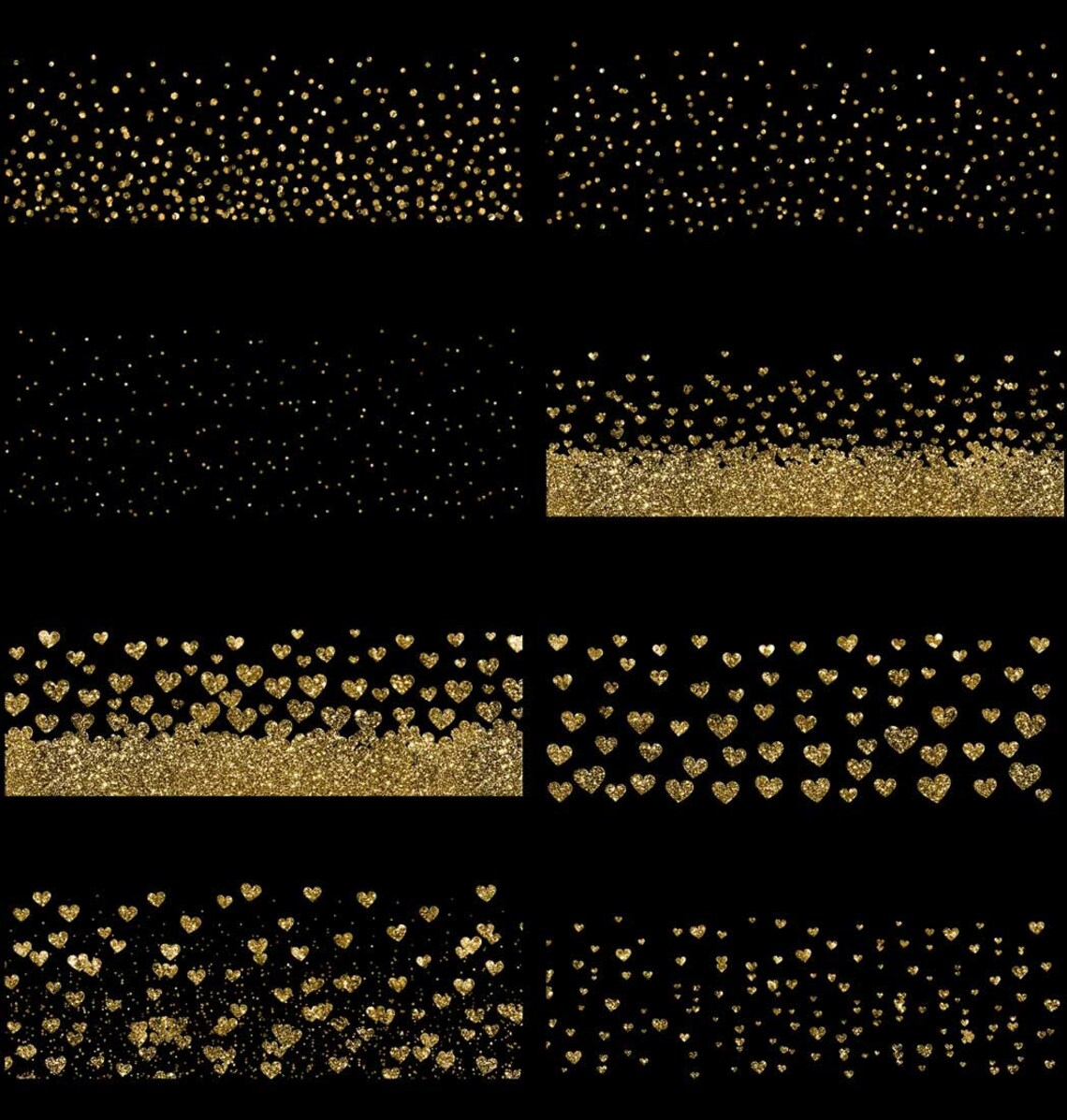 16 Gold Glitter Borders Border Overlays Digital Files - Etsy