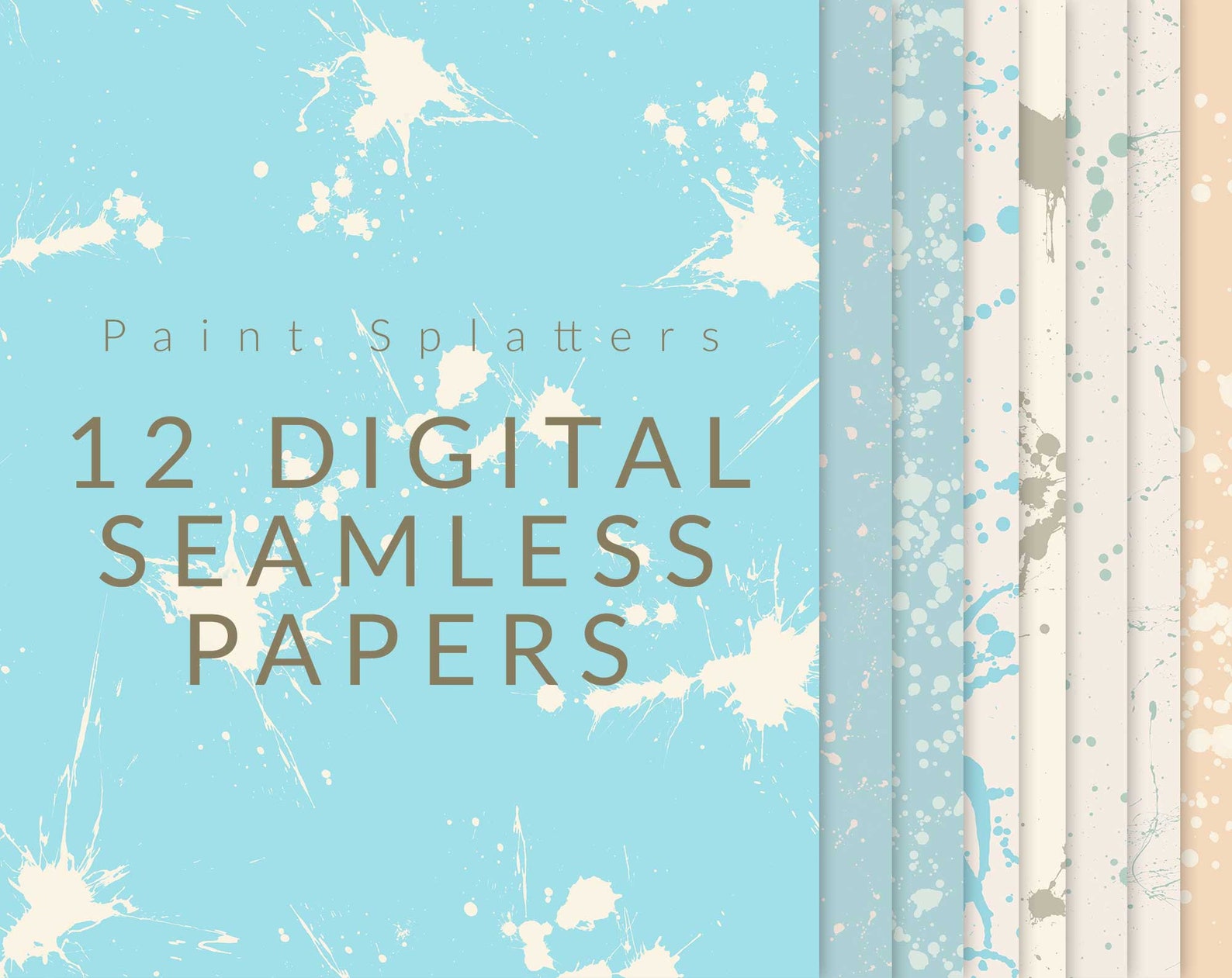 12 Pastel Seamless Digital Papers Paint Splatters | Etsy