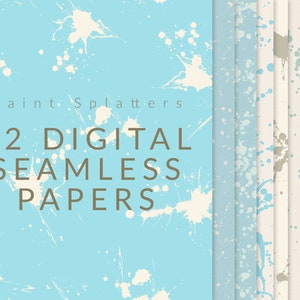 12 Pastel Seamless Digital Papers, Paint Splatters Backgrounds ...