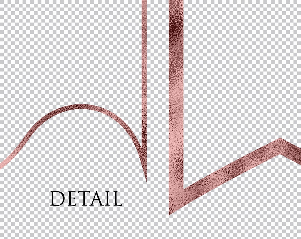 16 PNG Rose Gold Fancy Flag Shapes Digital Pack Instant - Etsy