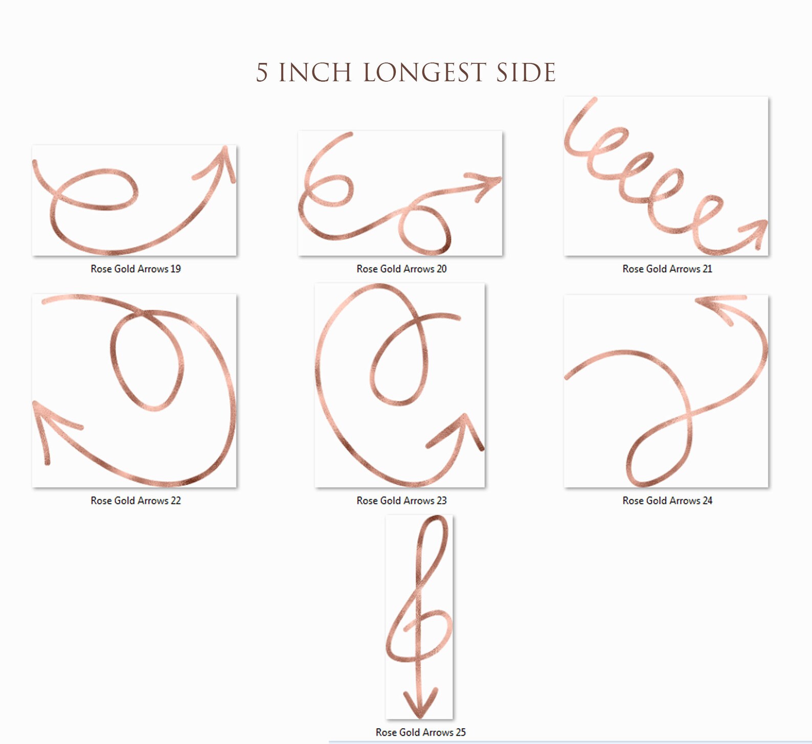42 PNG Digital Rose Gold Arrows Clip Art Simple Curly - Etsy
