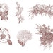 20 PNG Rose Gold Glitter Flowers, Clip Art, Design Elements, Floral ...