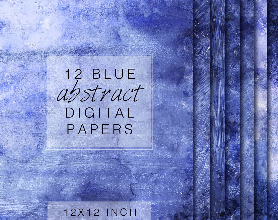 12 Digital Blue Papers, Abstract Background, Blue Textures, Instant ...