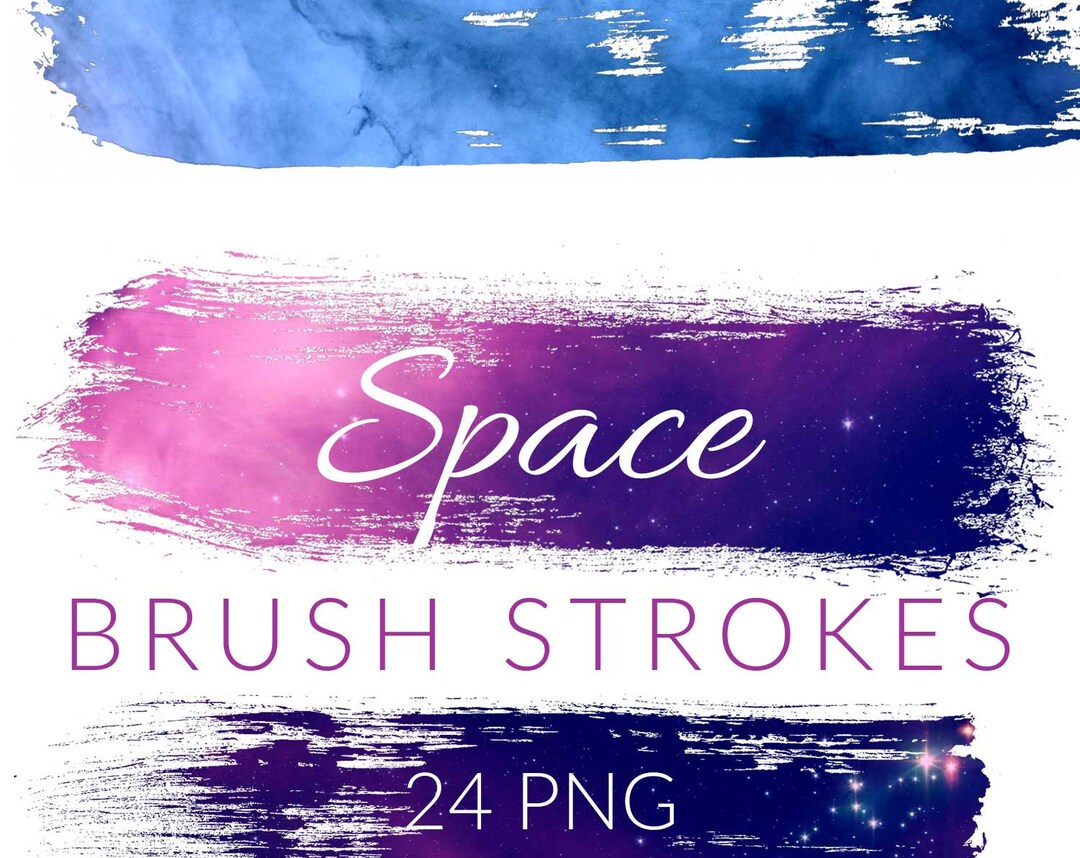 24 Space Brush Strokes, PNG, Digital Files, Instant Download, Design ...