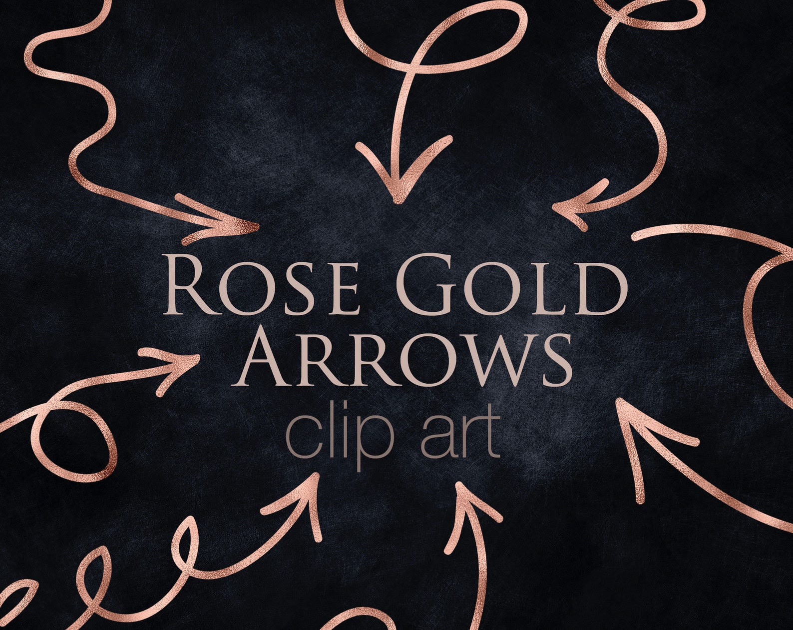 42 PNG Digital Rose Gold Arrows Clip Art Simple Curly - Etsy