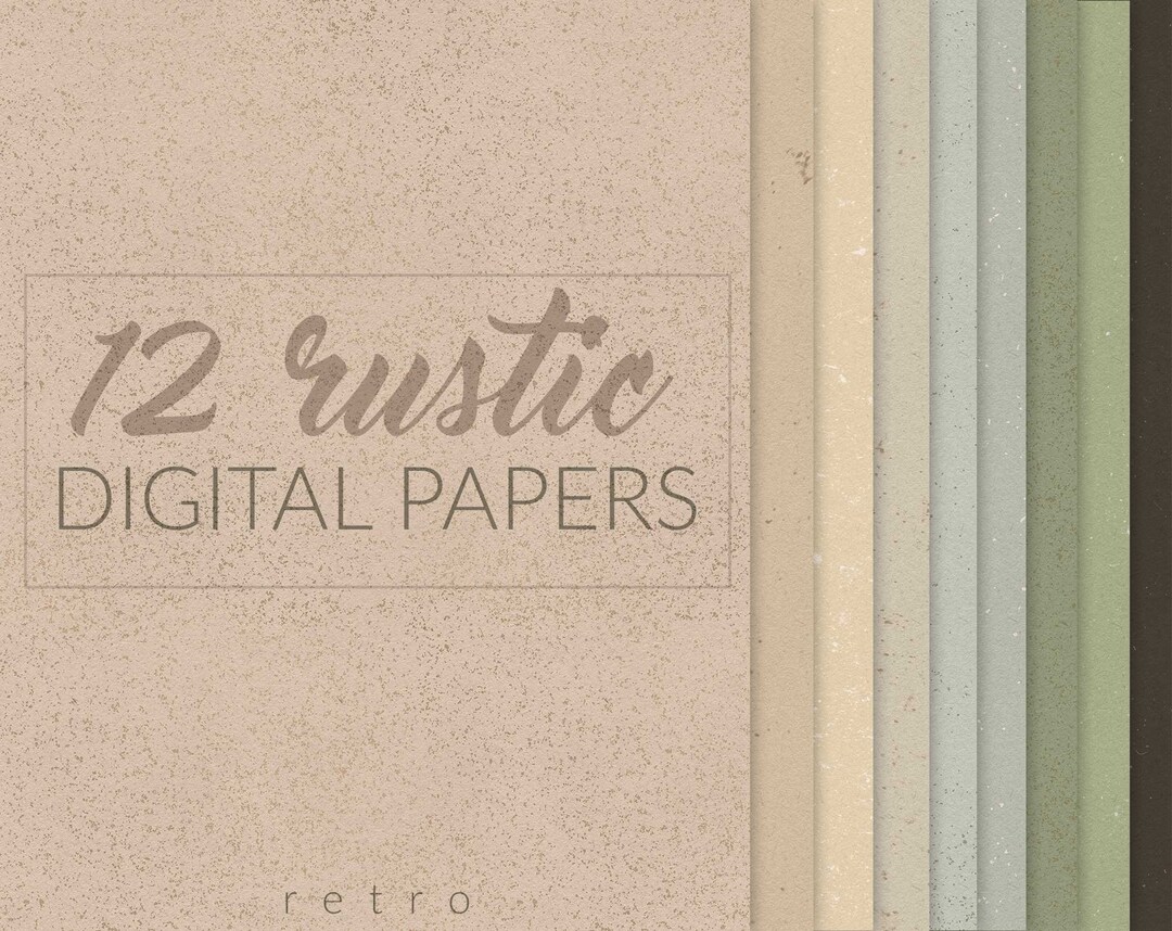 12 Rustic Retro Digital Papers, Backgrounds, Digital Paper Pack, Grunge ...
