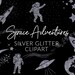 27 PNG Silver Glitter Space Clipart, Glitter Stars, Instant Download ...