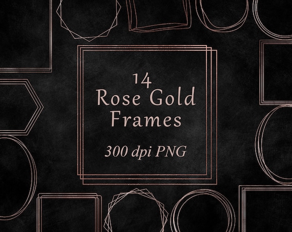 14 Rose Gold Frames Digital Pack Simple Frames Instant | Etsy