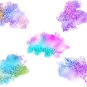18 Digital Abstract Rainbow Paint Splashes, Clip Art, Colorful Design ...