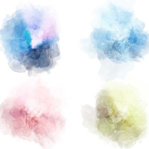 12 Digital Abstract Splashes Clip Art, Colorful Design Elements ...