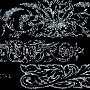 16 PNG Silver Glitter Vintage Dividers, Digital Pack, Instant Download ...